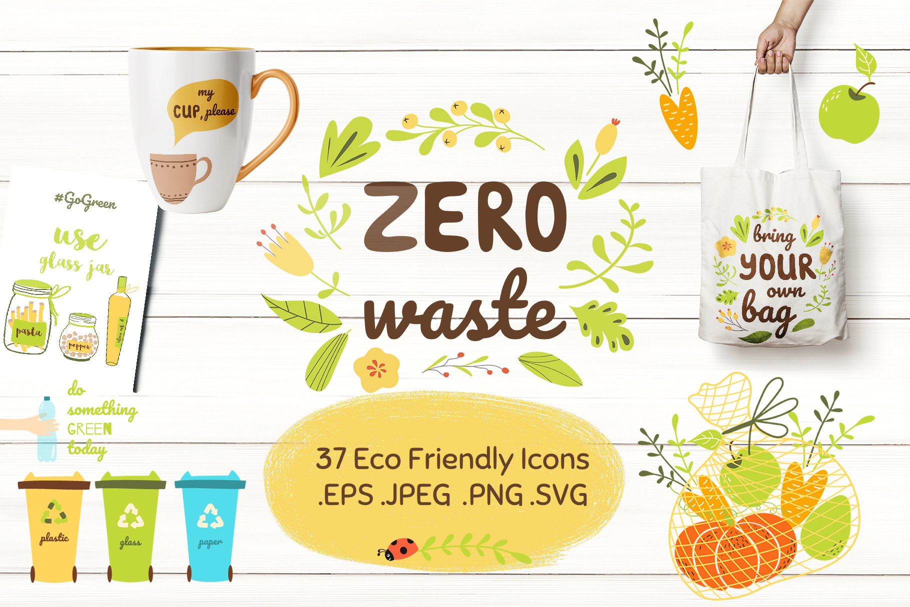 Zero Waste clipart Eco friendly illustrations