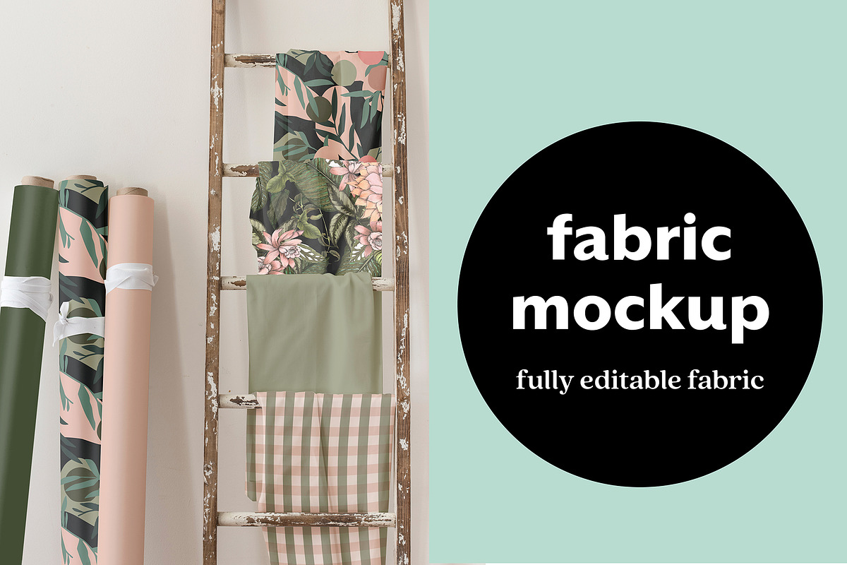 Fabric Mockup with Ladder, a Product Mockup by Nerida Hansen
