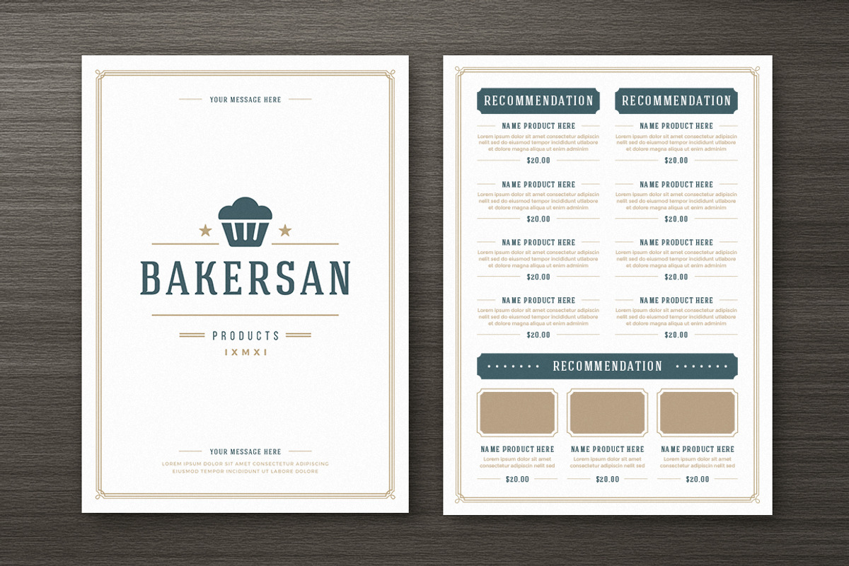 Restaurant Menu with Logo Design, a Brochure Template by Vasya Kobelev
