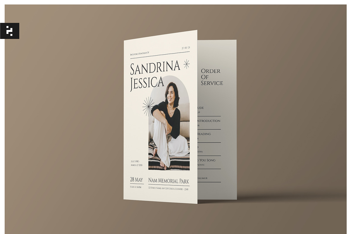 Simple Minimal Funeral Program, a Brochure Template by Neermana