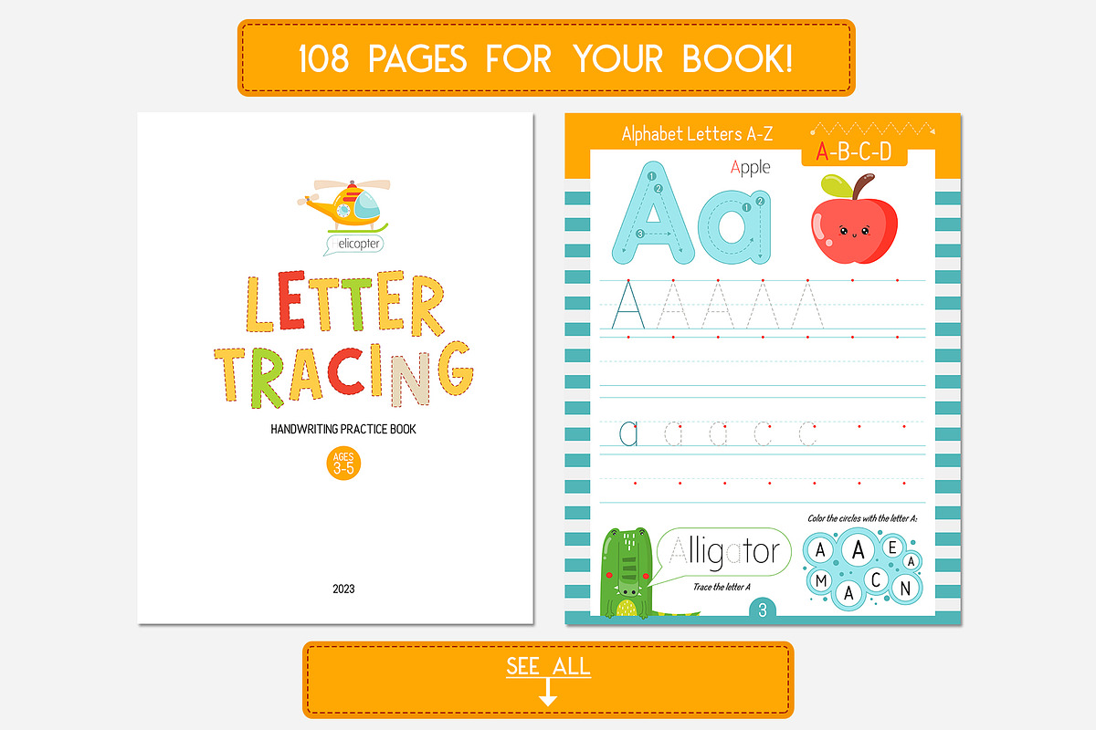 Letter Tracing Activity book ABC, an Education Illustration by Nursery Art