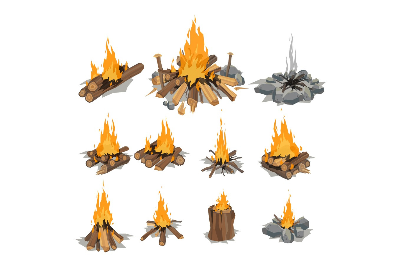 Bonfires isolated vector illustration., a Texture Illustration by ...