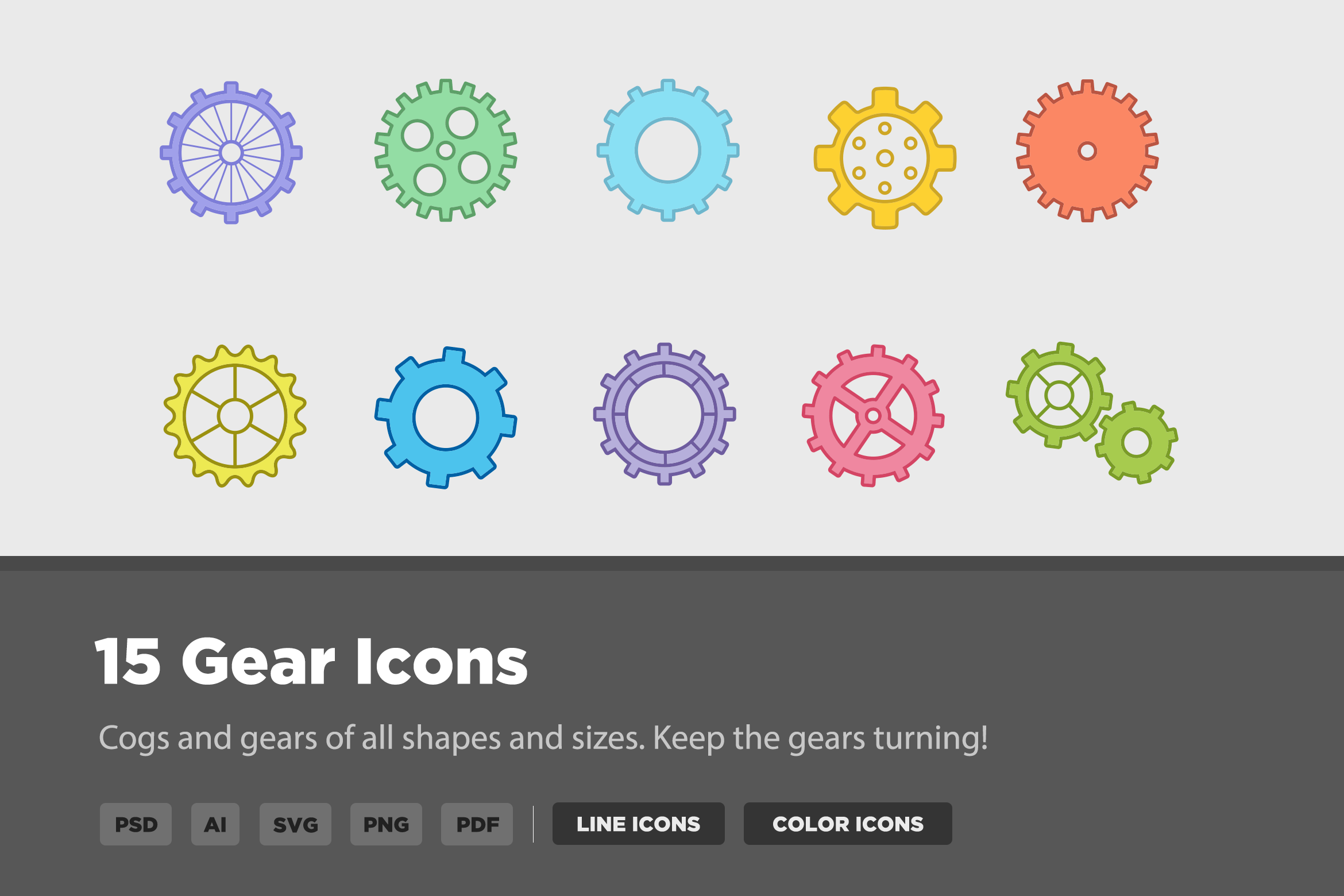 15 Gear Icons, an Icon by Creative VIP | Creative Market