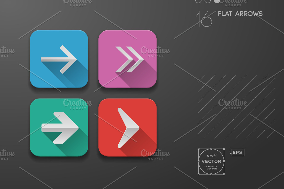 Arrows icons, Flat Ui Design, an Icon by PREMIUMVECTOR