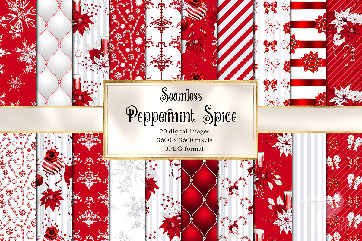 Peppermint Spice Digital Paper, a Texture Graphic by Digital Curio ...