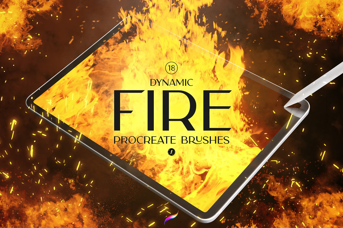 Fire Procreate Brushes, a Brush Add-On by Freezerondigital