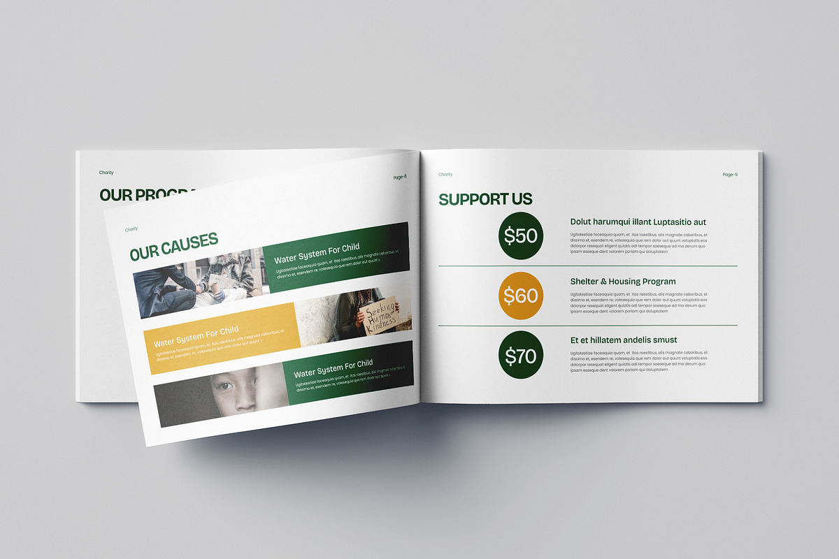 Charity Brochure Landscape | Canva, a Brochure Template by Pixelpick