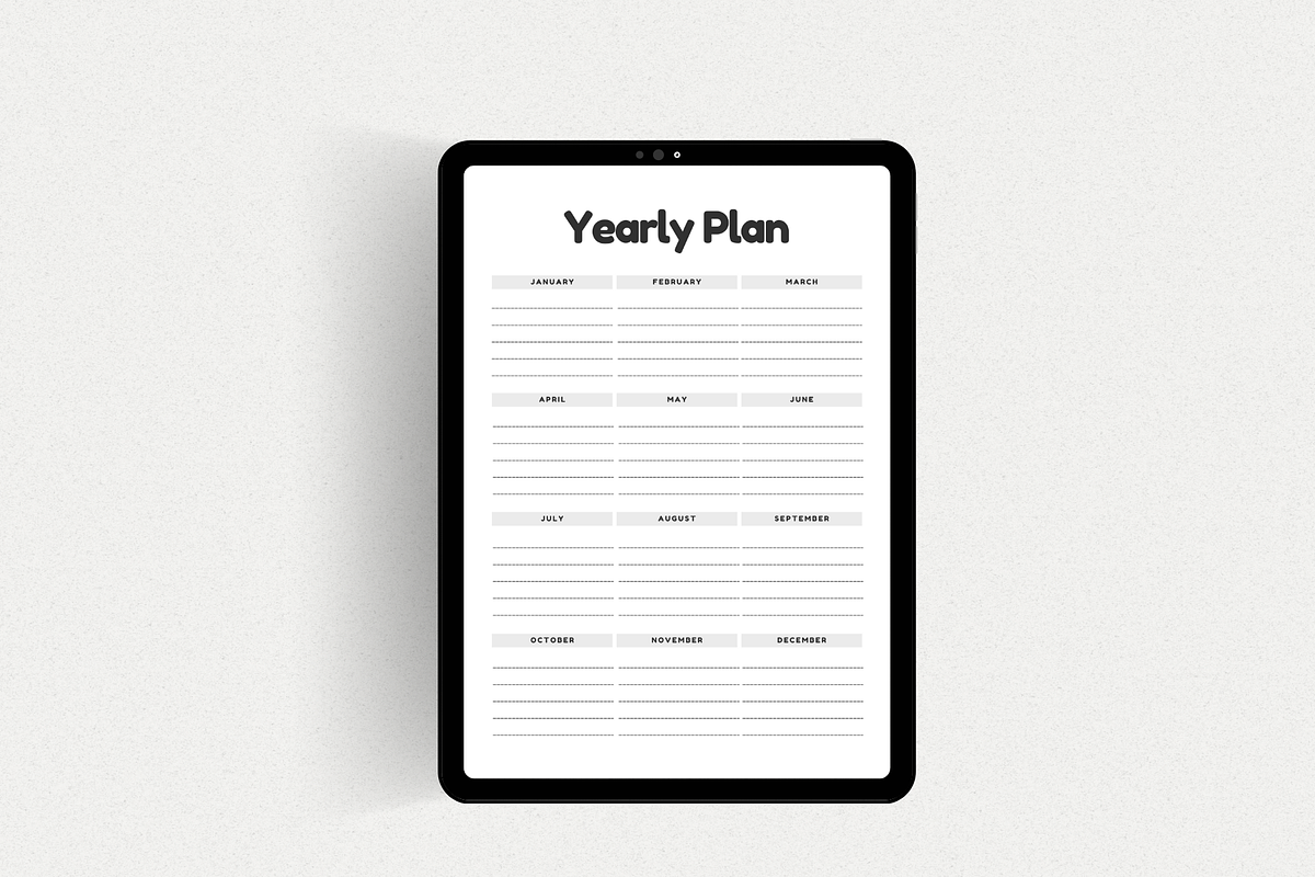 Yearly Overview Planner Printable, a Stationery Template by The Chaos ...