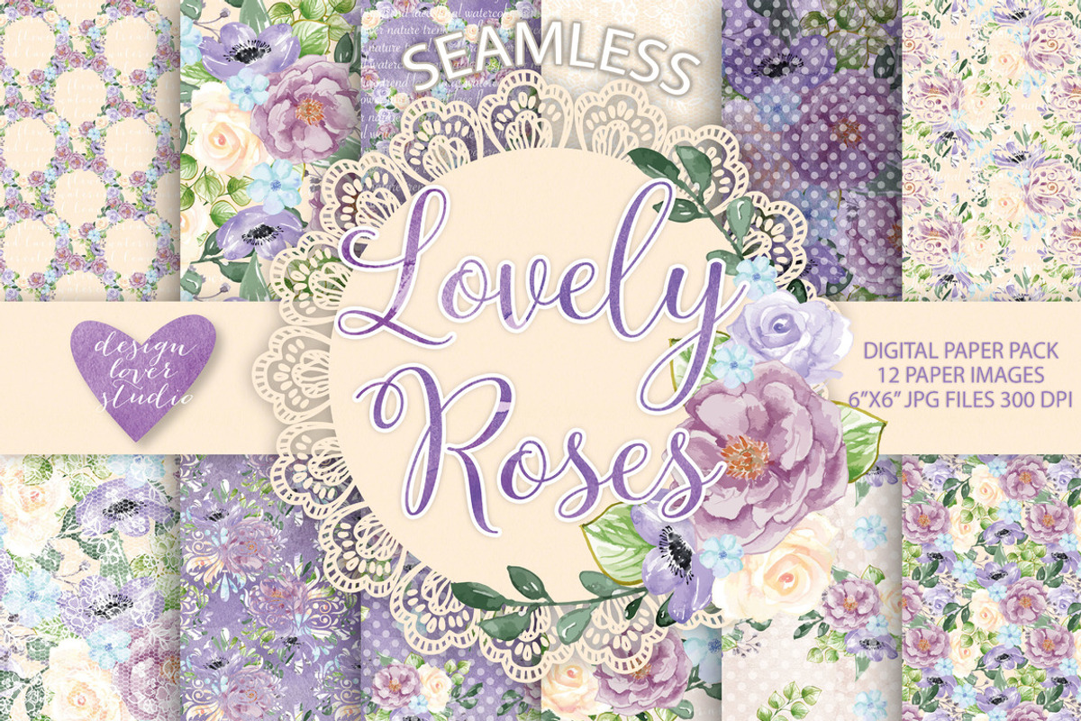 Watercolor digital paper MEGABUNDLE, a Pattern Graphic by designloverstudio