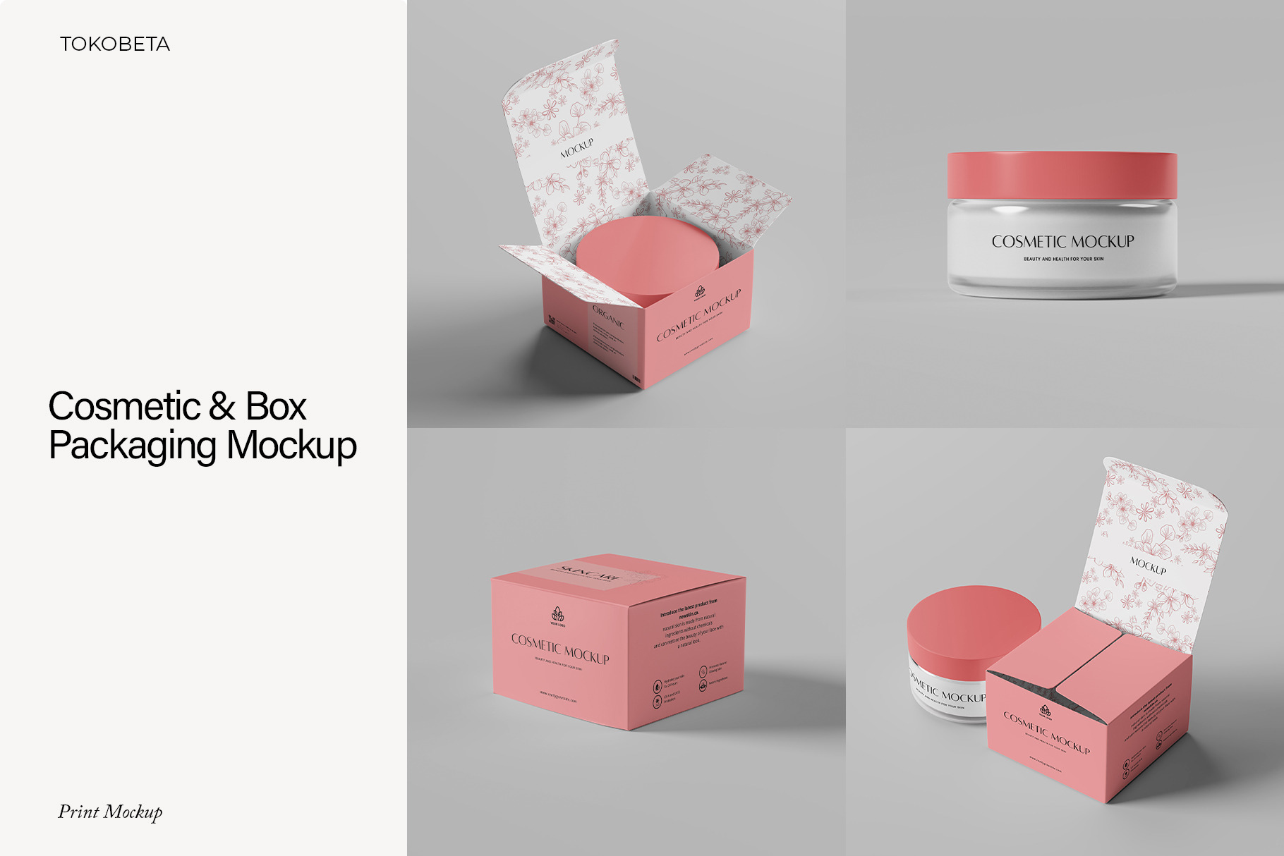 Cosmetic & Box Packaging Mockup, a Packaging Mockup by Tokobeta