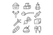 Sugar icons line art isolated on | Food Illustrations ~ Creative Market