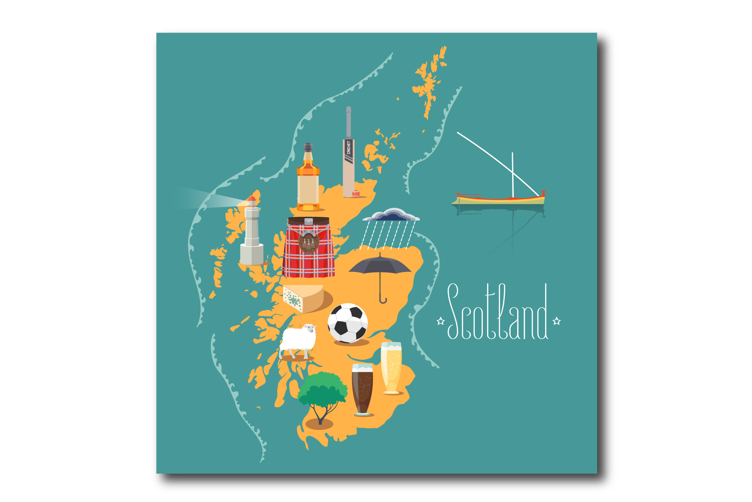 Map of Scotland vector illustration, an Illustration by Darth Vector