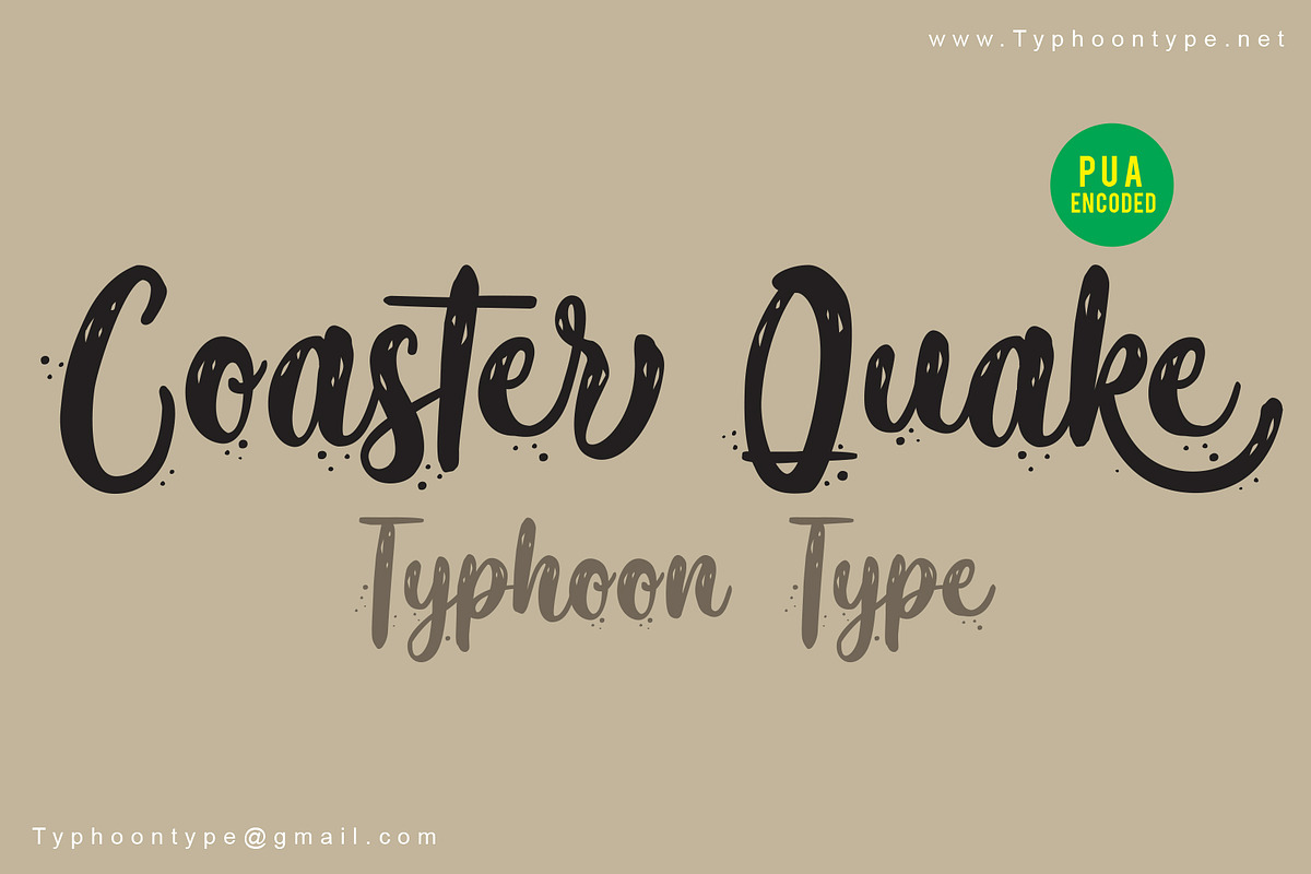 Coaster Quake font, a Script Font by TyphoonType™ S. Srisopha