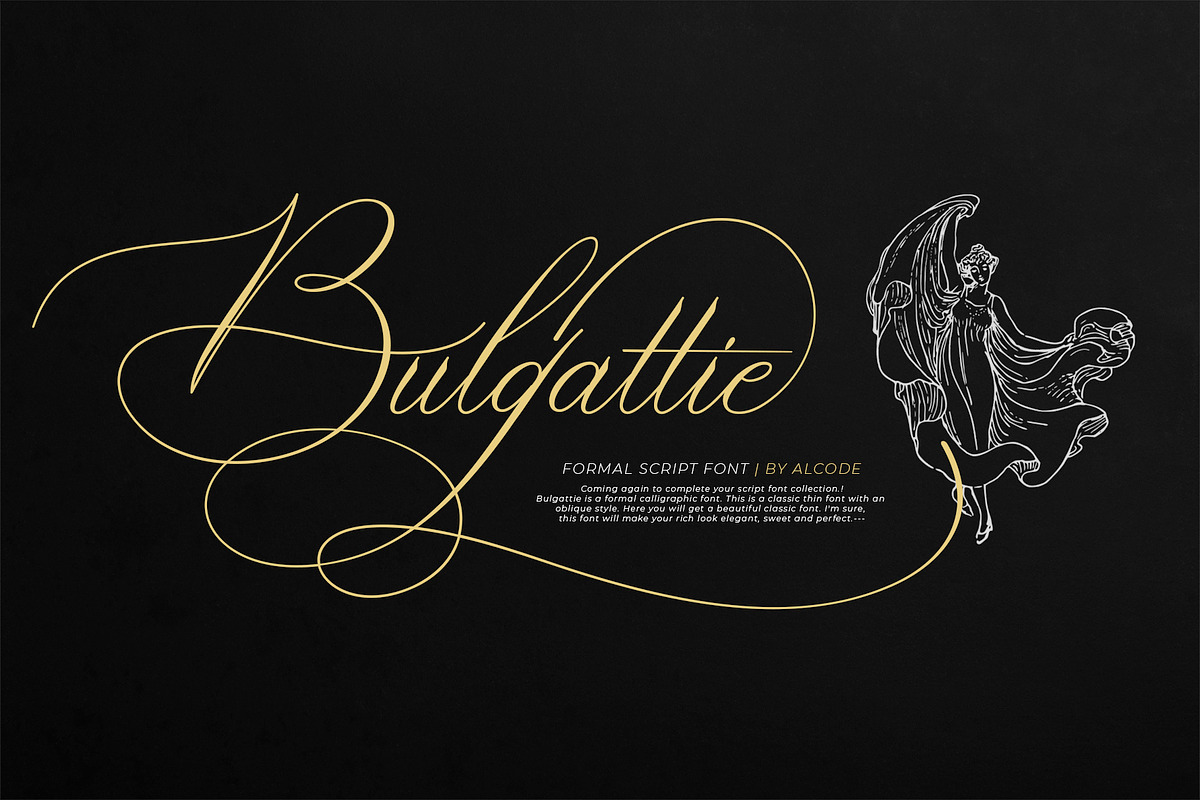 Bulgattie, a Script Font by Alcode