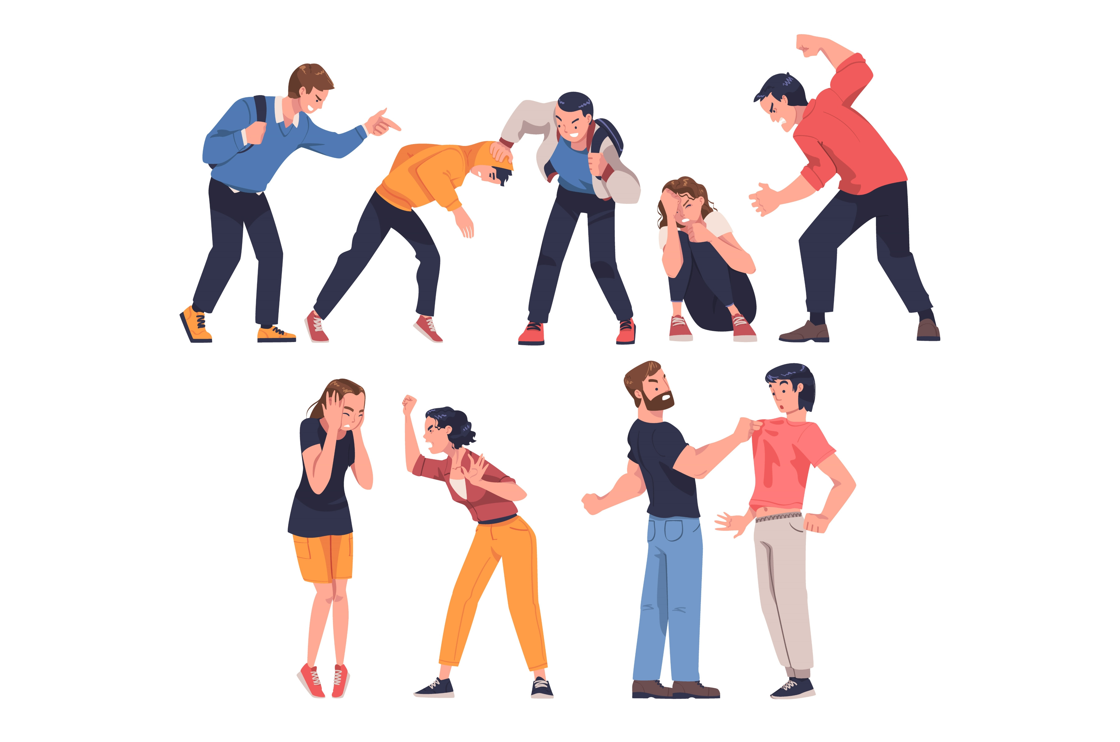 Aggressor and Victim with Violent, a Person Illustration by TopVectors