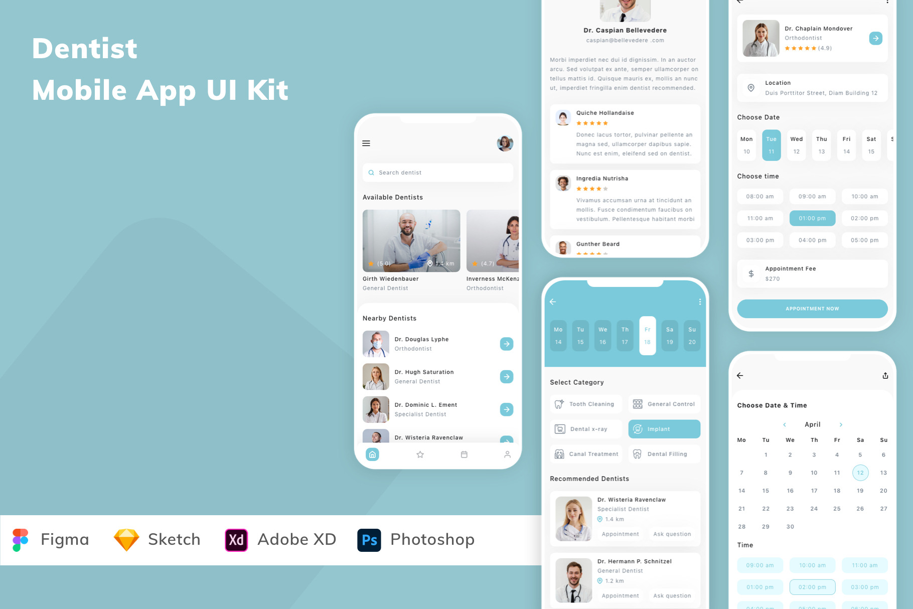 Dentist Mobile App UI Kit, an UI Kit Template by Betush