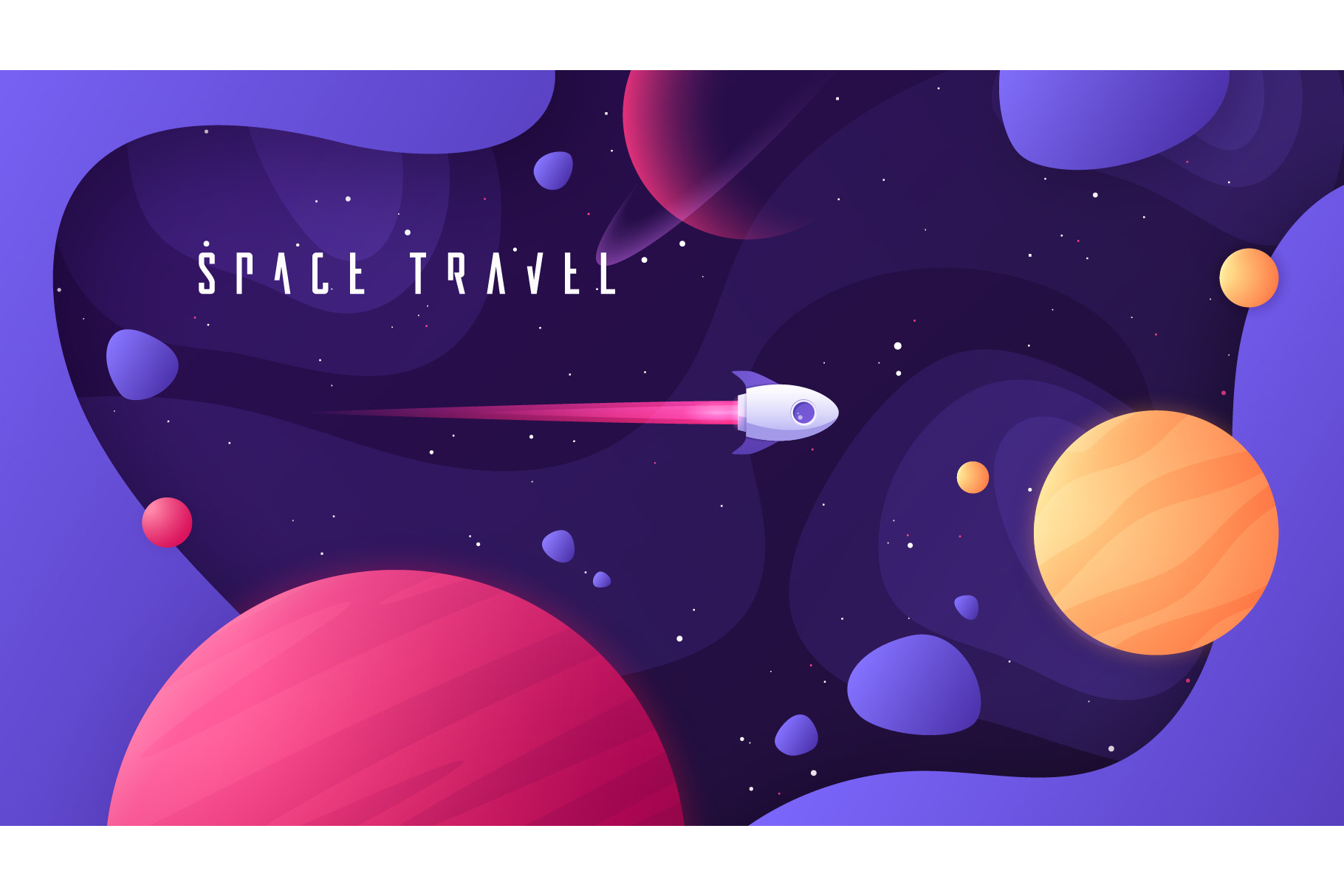 Outer space vector illustration, a Technology Illustration by rikkyal