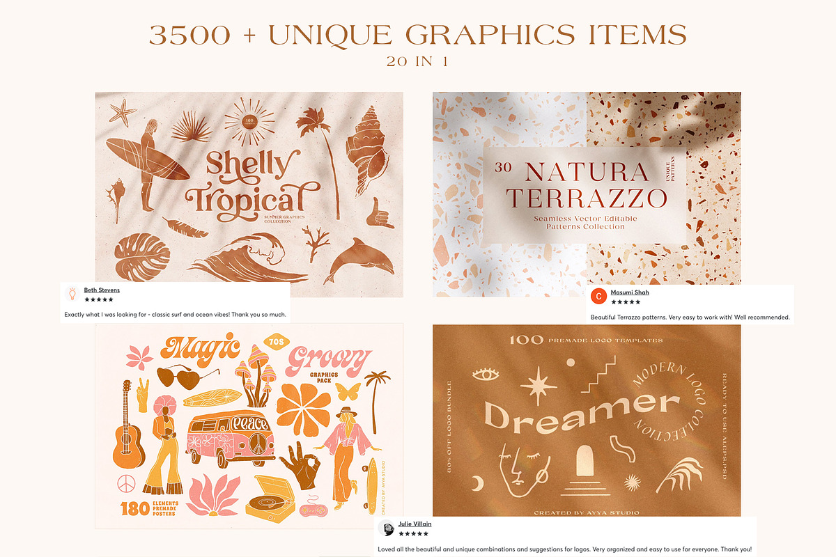 90% OFF Modern Retro Graphics Bundle, an Object Graphic by Ayya Studio