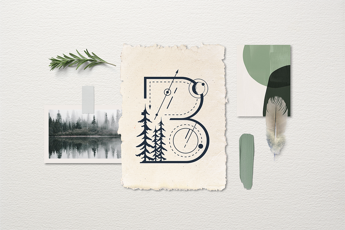 Totem. Mystical Font. Line Art Style, a Script Font by Cosmic Store