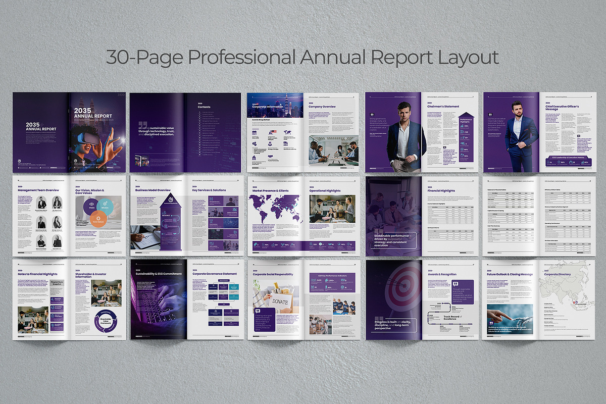 Professional Annual Report Template