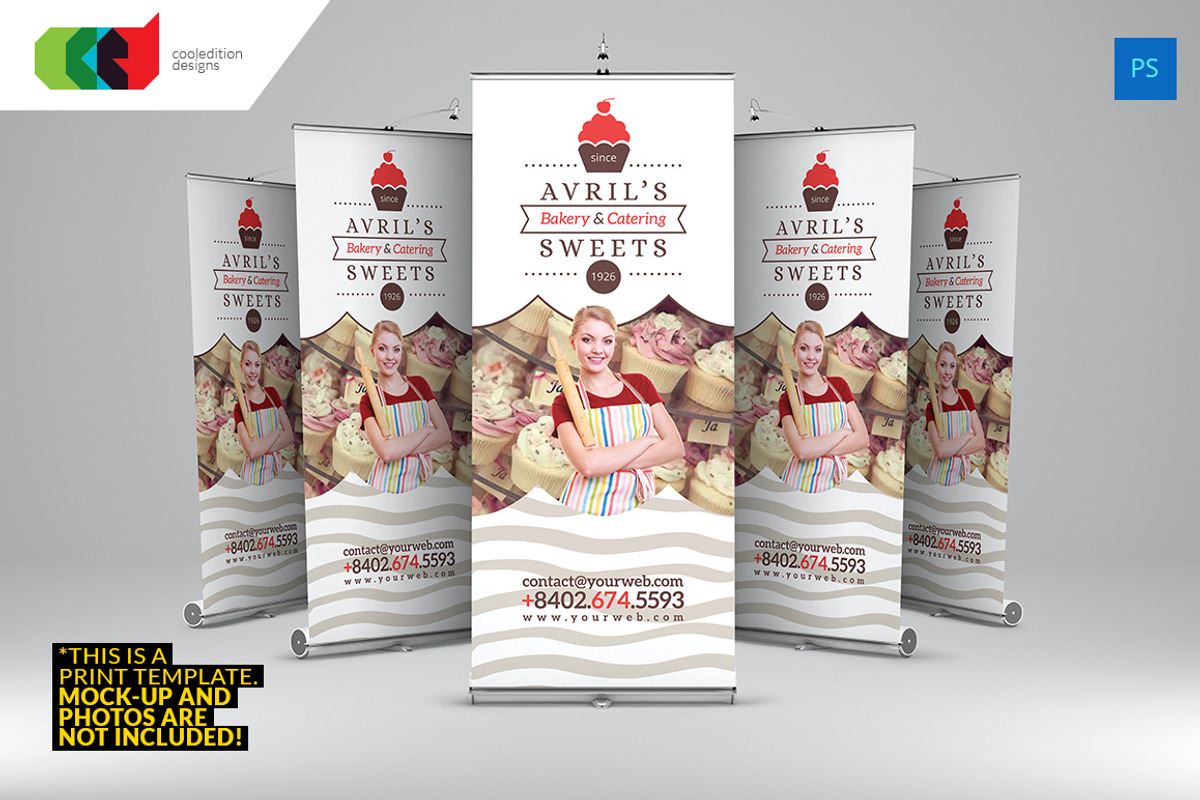 Bakery - Roll-Up Banner 1 + Logo, a Flyer Template by Cooledition