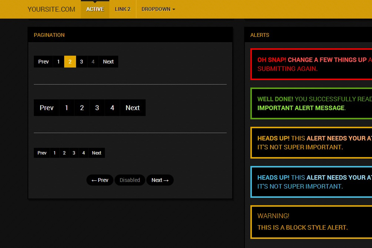 Bootstrap 3.0. Robotron yellow theme, a Bootstrap Template by Bootstraptor