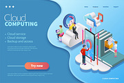 3d isometric cloud computing, a Person Illustration by TotallypicRF