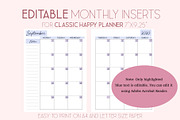 Editable Monthly Planner 7x9, a Stationery Template by EasyLifePlanners