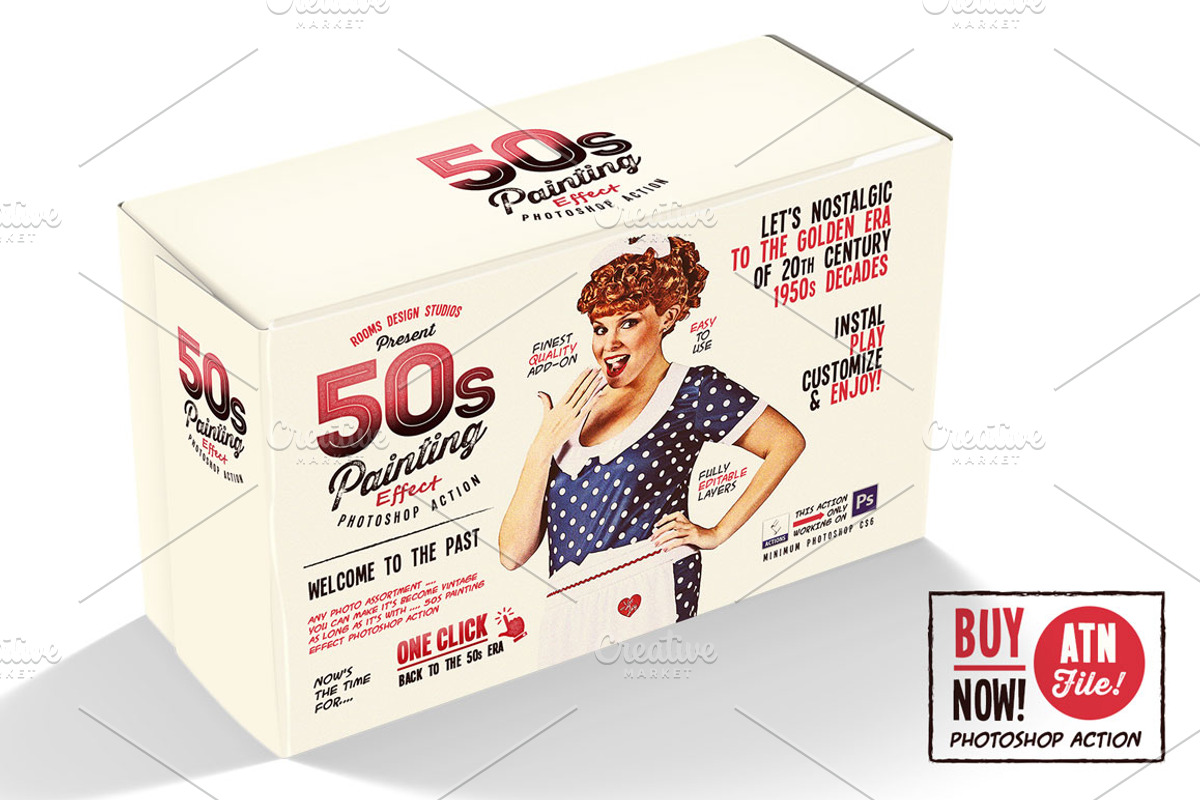50s Painting Effect Photoshop Action, an Action Add-On by The Design ...