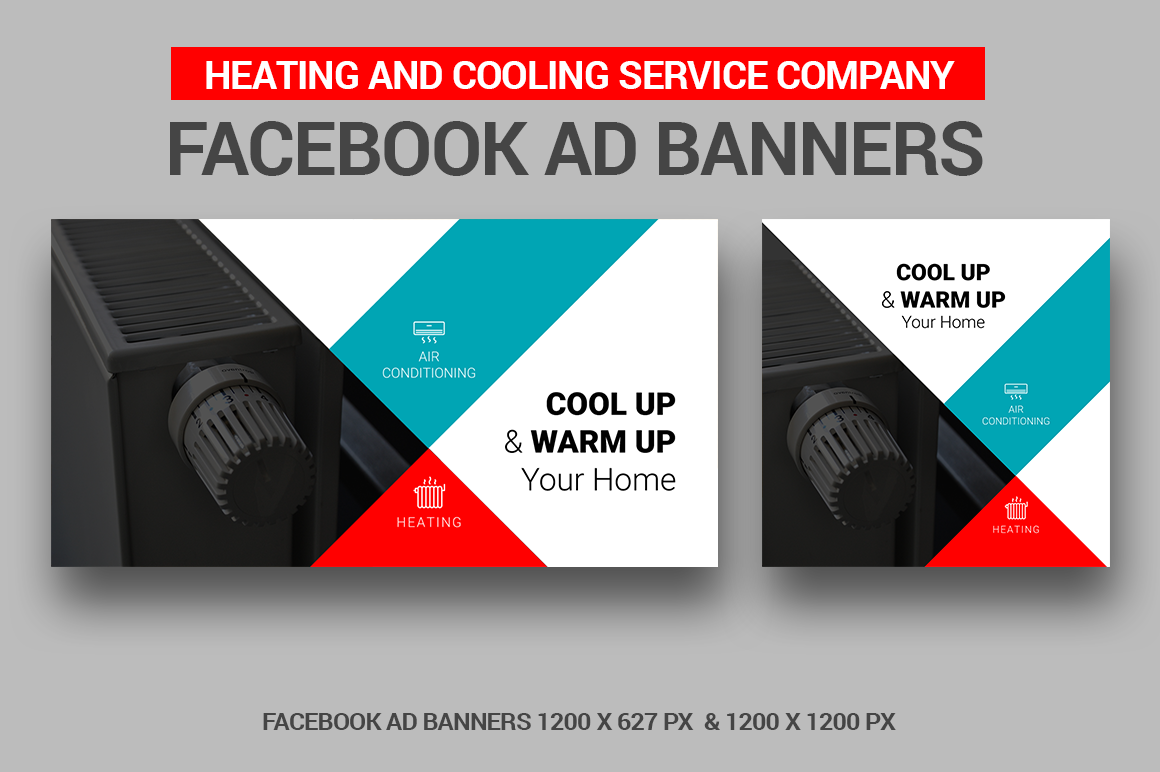 Heating Facebook Ad Banners, a Social Media Template by UNIK Agency