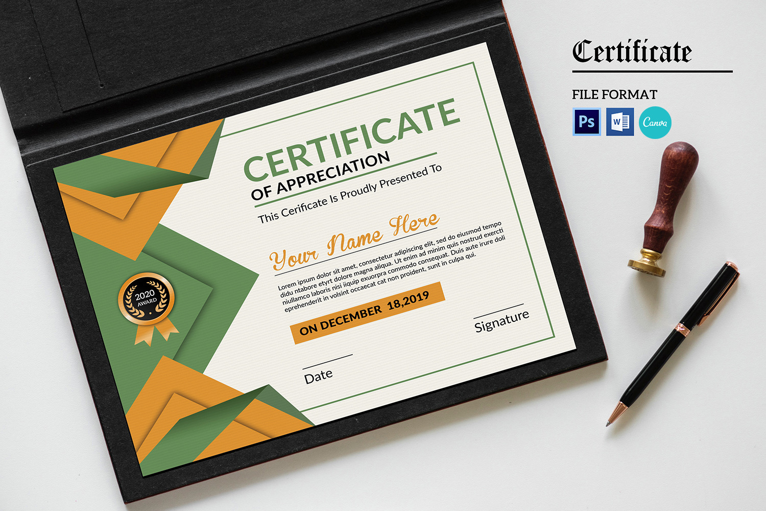 Printable Certificate V26, a Stationery Template by Template Shop