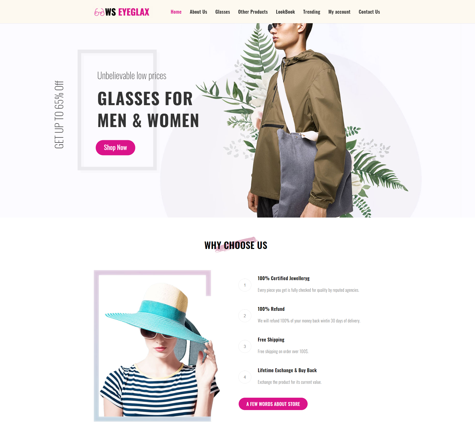 WS EyeGlax - Eyeglass Store Theme, a WordPress Template by LTheme
