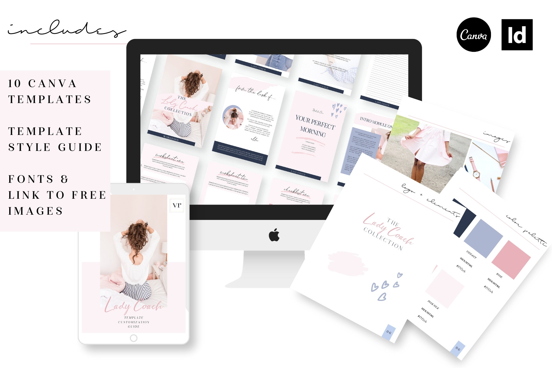 Lady Coach Workbook Canva Indesign, a Magazine Template by VanessaRyan.co