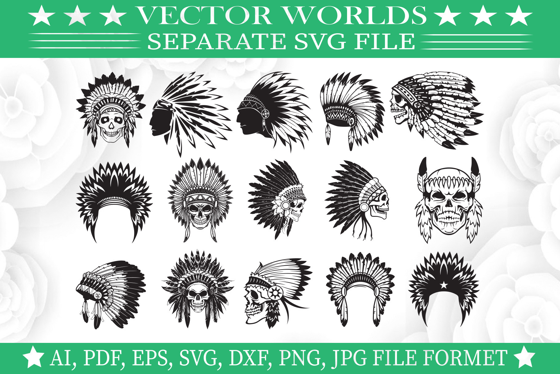 American Headdres Svg, Headdress Svg, an Object Graphic by VectorWorlds