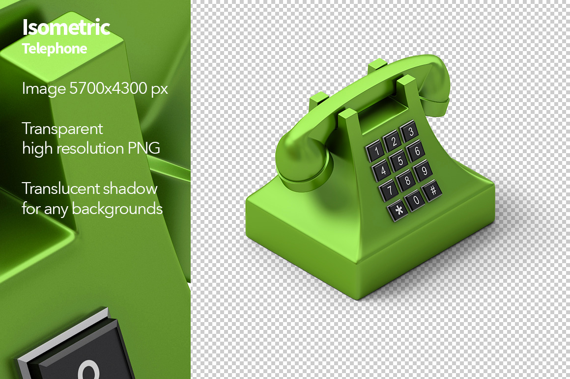 Isometric Telephone, an Object Graphic by Anatoly Maslennikov