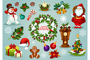 Christmas holiday symbols and icons, a Graphic by Vector Tradition