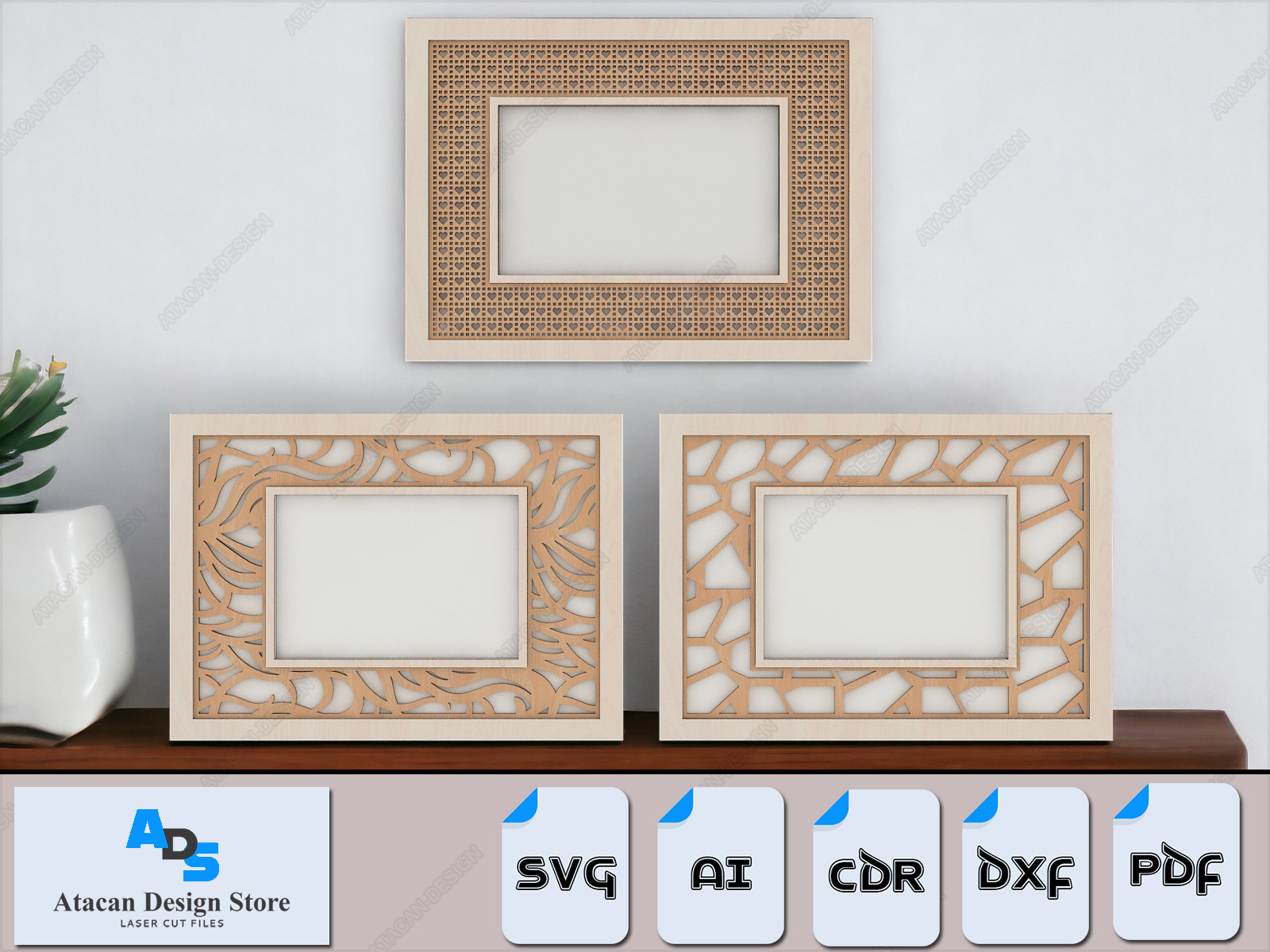 DIY Rattan Cane Pattern Frame Set, a Graphic by AtacanDigital
