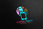 Digital Phone Logo, a Branding & Logo Template by essegraphic