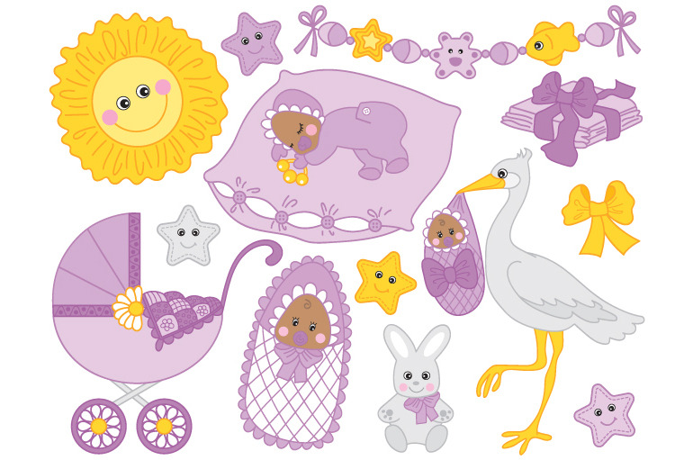 Vector African American Baby Shower, an Illustration by TheCreativeMill