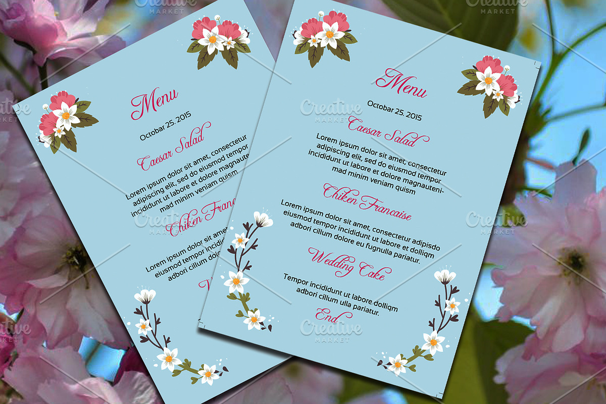 Wedding Menu Template, a Flyer Template by retrographix