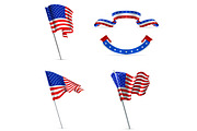 Independence Day, US flag, ribbons | Graphic Objects ~ Creative Market
