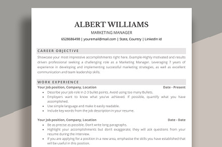 Simple Single Page Resume, a Resume Template by aivos