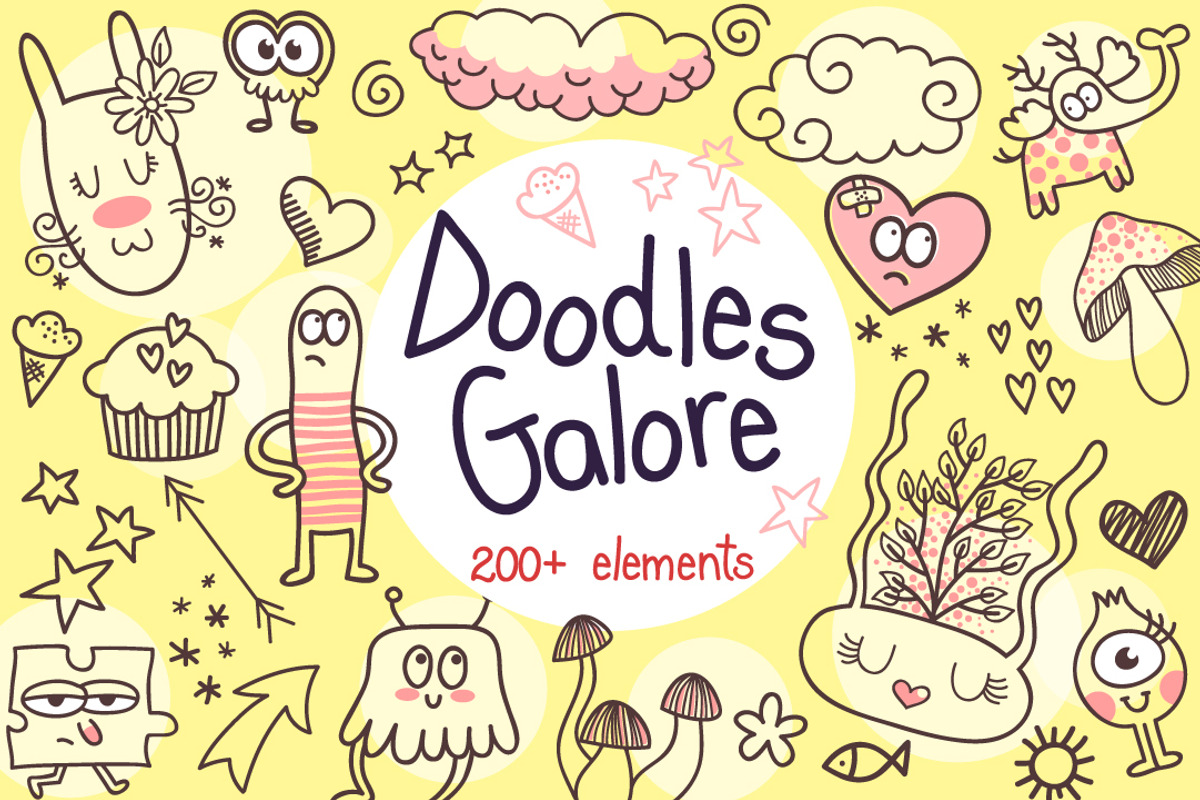 200+ Doodles Galore Bundle, an Object Graphic by TatianaCociorva