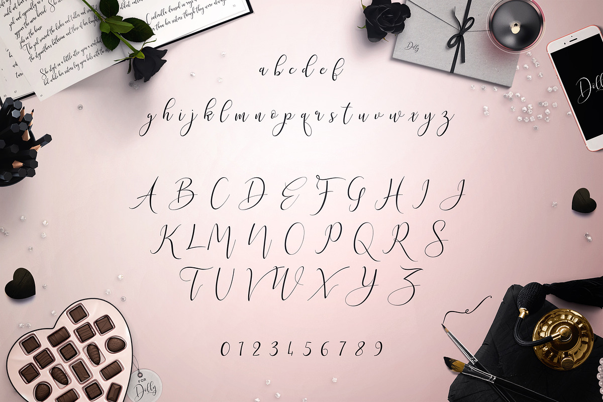 Dolly Script, a Script Font by Font Bundles
