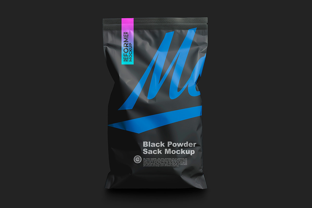 Five Powder Sack Mockup, a Packaging Mockup by Reformer Mockup