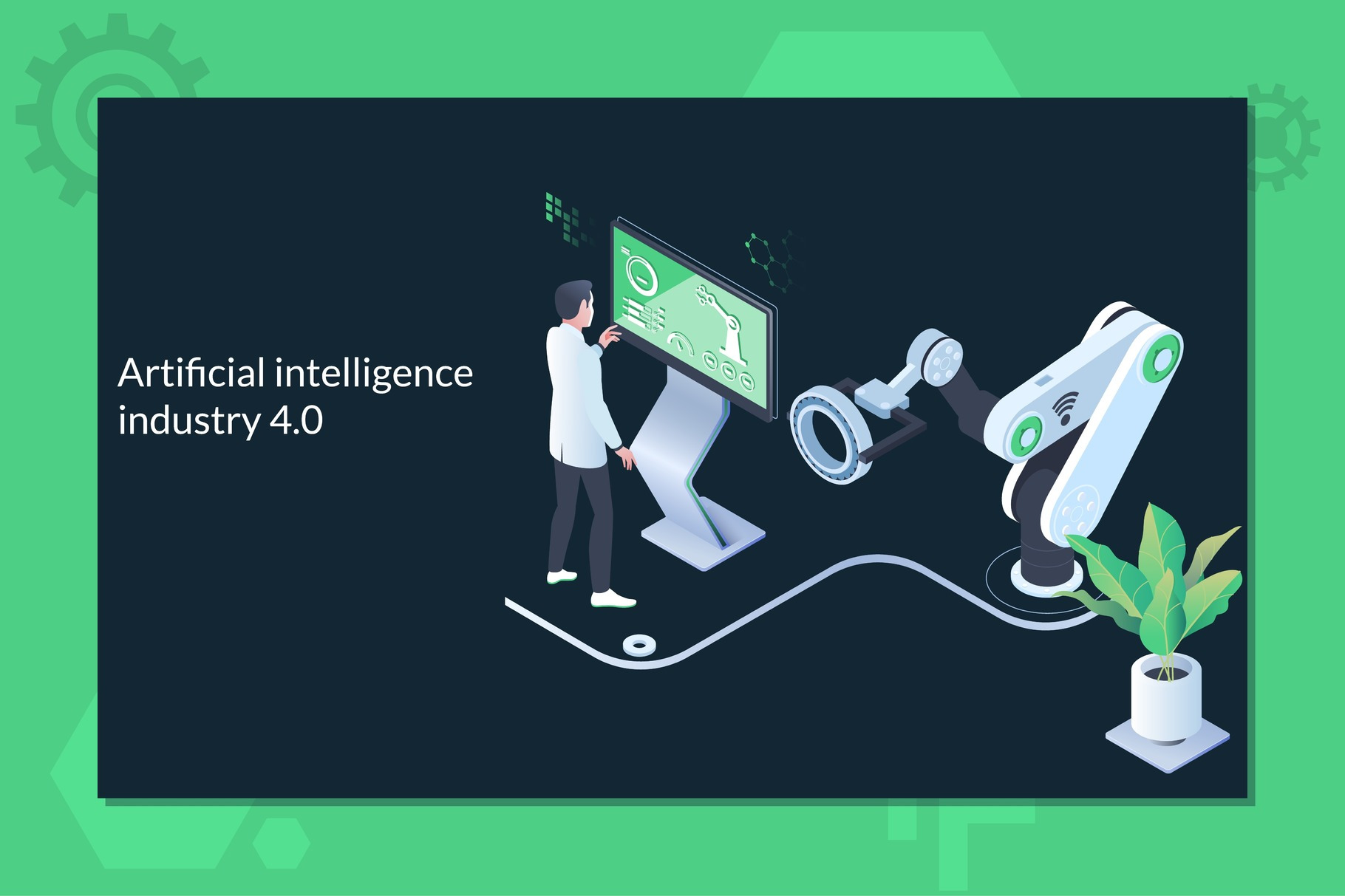Artificial intelligence industry 4.0, a Technology Illustration by ...