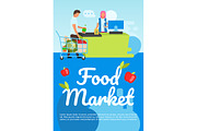 Food market poster vector template | Flyer Templates ~ Creative Market