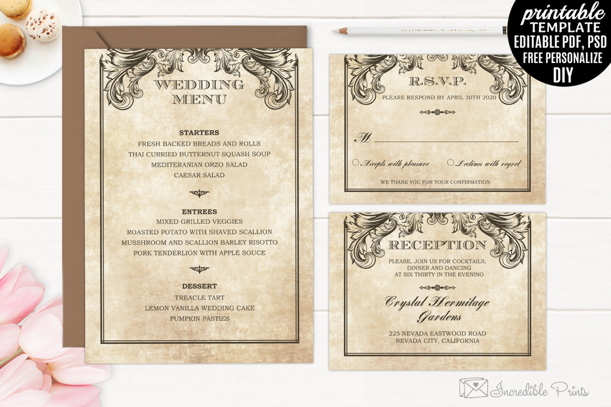 Vintage Victorian Wedding Invitation, an Invitation Template by Blush ...