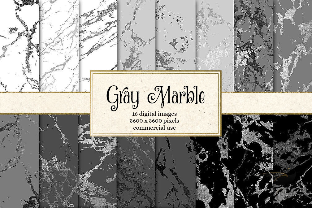 Gray Marble Digital Paper, a Texture Graphic by Digital Curio