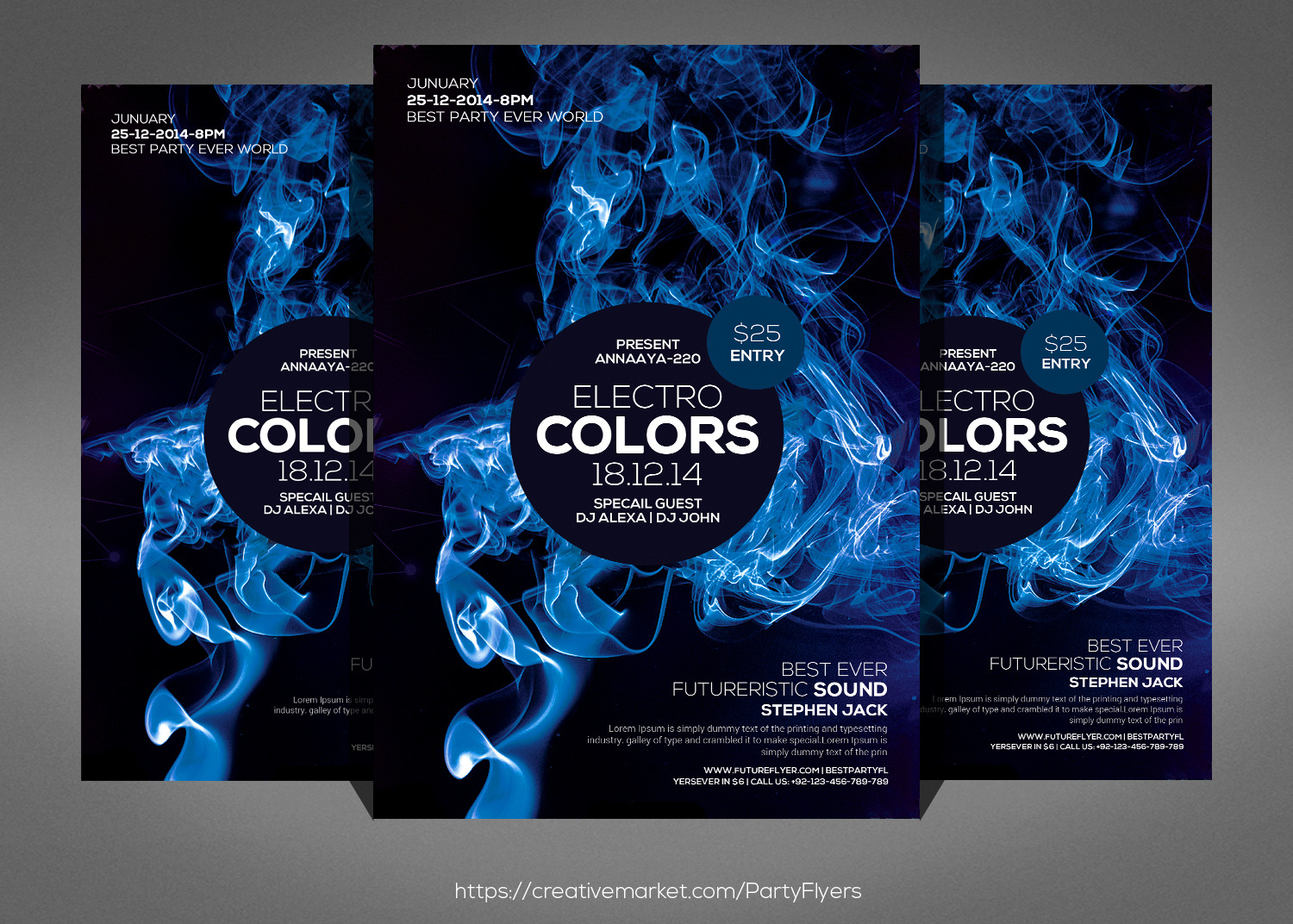 Electro Smoke Flyer, a Flyer Template by Graphic Templates